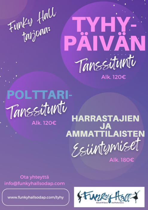 Tyhy, polttarit ja esiintymiset